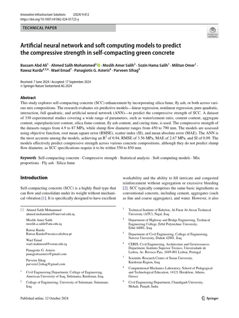 Predicting SCC Strength with ANN Models | PDF | Concrete | Skewness