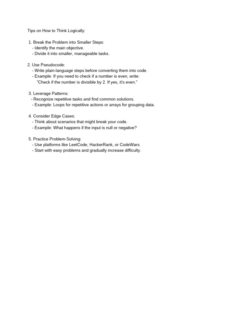 Tips On How To Think Logically | PDF