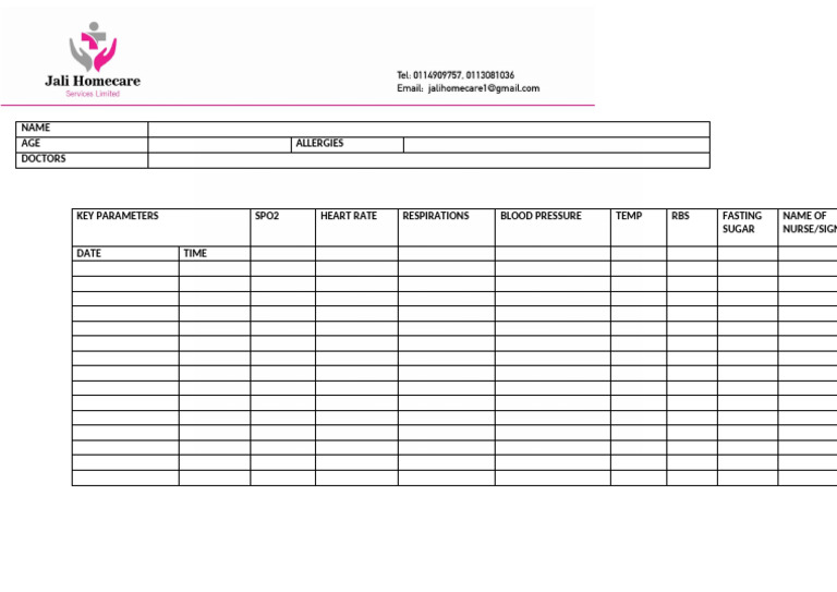 Vital Signs Chart | PDF