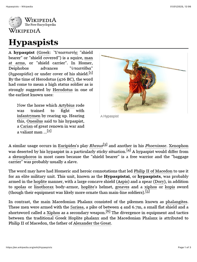 Hypaspists | PDF | Macedonia (Ancient Kingdom) | Military