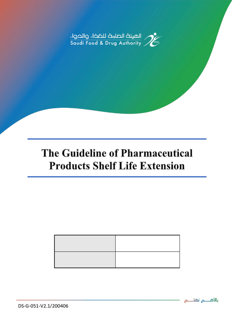 Guidelines For Shelf Life Extension SFDA | PDF | Topical Medication ...