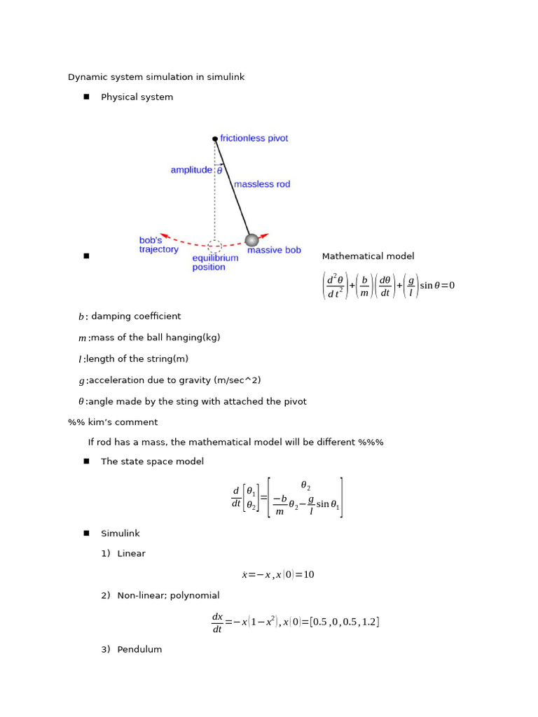 Dynamic System Simulation in Simulink | PDF