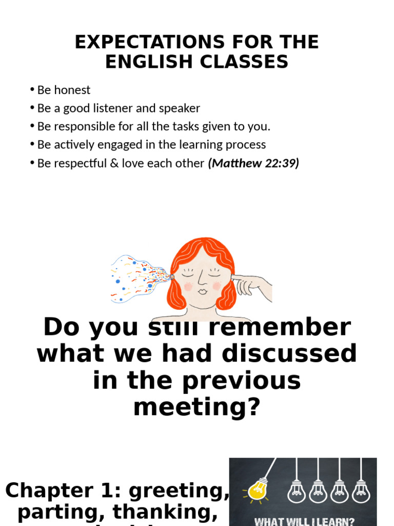 English Class Expectations and Activities | PDF