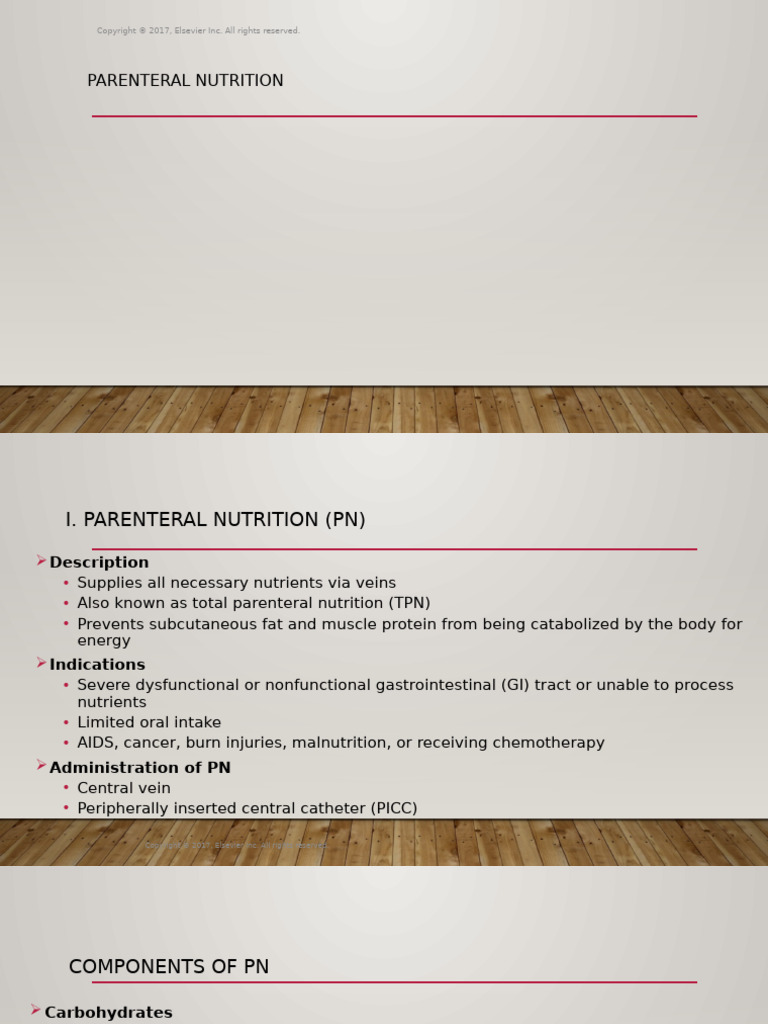 Parenteral Nutrition Overview and Guidelines | PDF | Intravenous ...