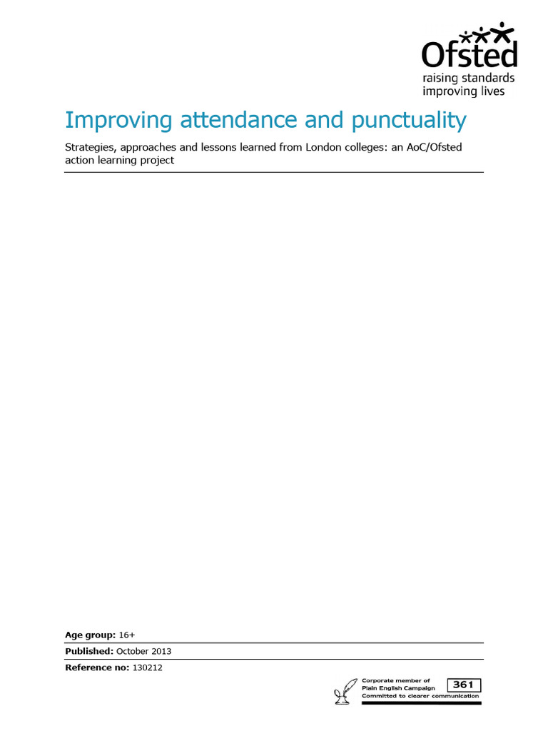 Improving 20attendance 20and 20punctuality | PDF | Learning | Teachers
