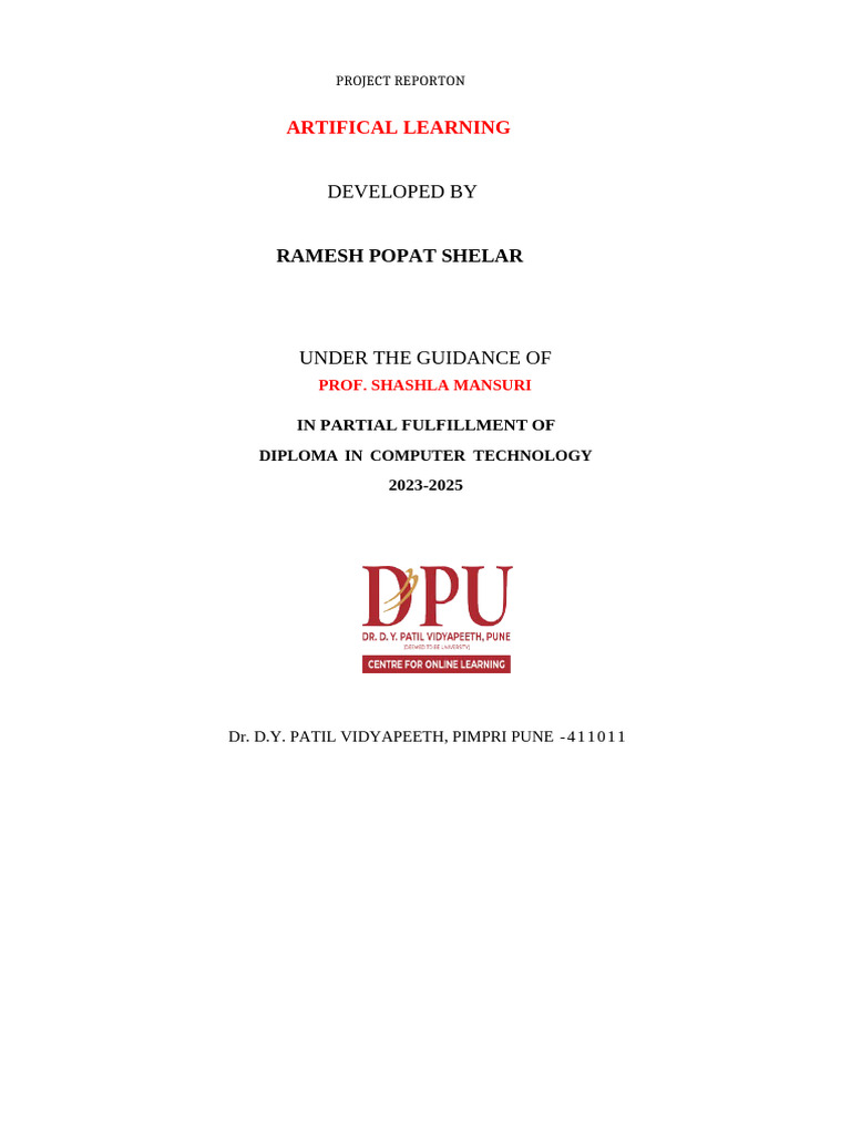 AI Final Report | PDF | Artificial Intelligence | Intelligence (AI) & Semantics