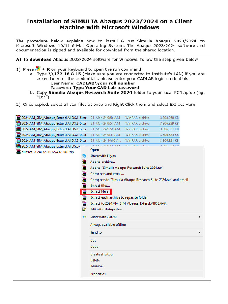 Install SIMULIA Abaqus 2023/2024 Guide | PDF
