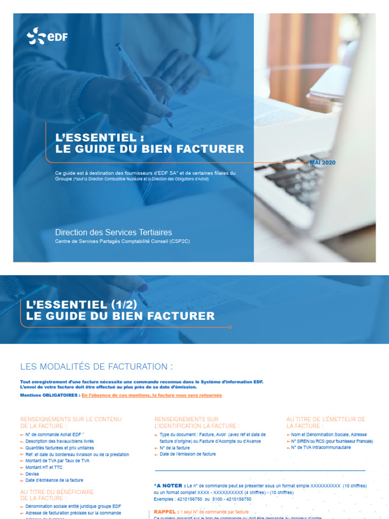 Guide de Facturation pour Fournisseurs EDF | PDF | Facture | Taxe sur ...