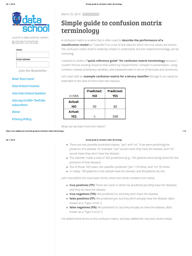 confusion matrix accuracy recall sensitivity | PDF | Sensitivity And ...