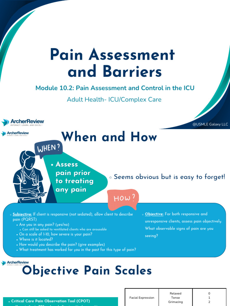 ICU Pain Assessment Techniques | PDF | Pain | Intensive Care Medicine