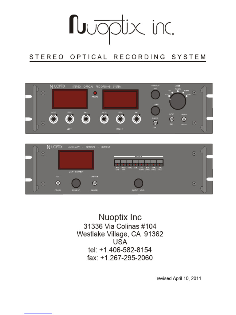 Stereo Optical Recording System Guide | PDF | Amplifier | Equalization ...