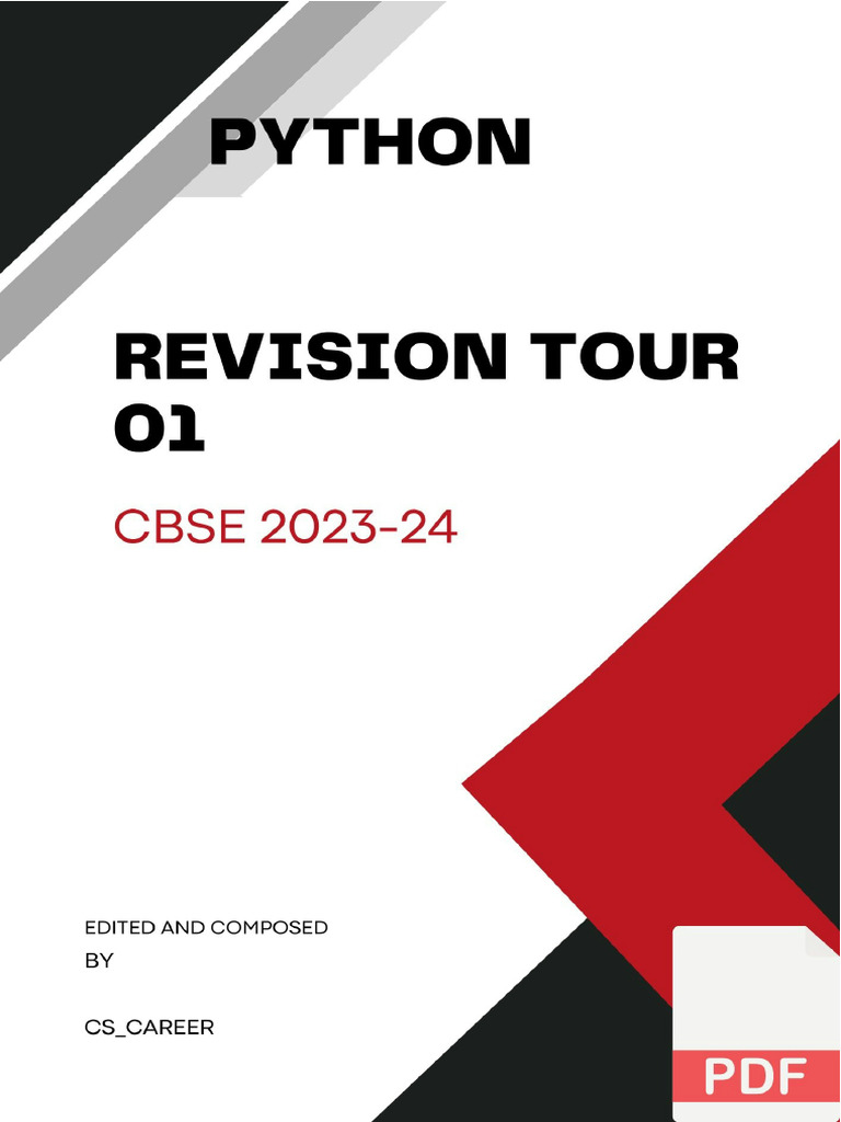 Python Revision Tour 01 12th | PDF | Computer Programming | Control Flow