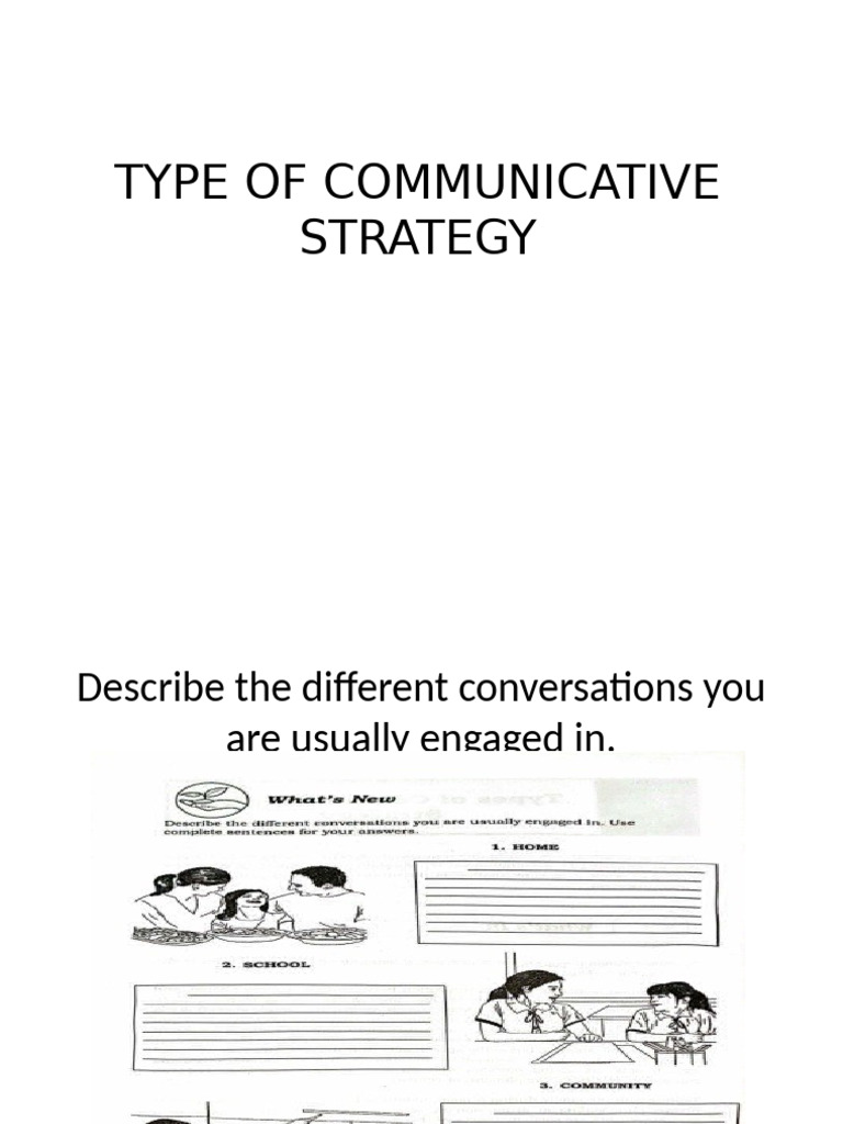 Type of Communicative Strategy | PDF | Conversation | Nonverbal ...