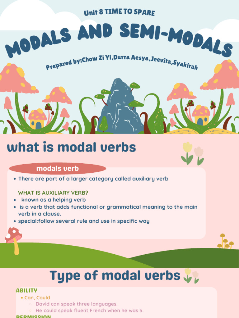 Modal Verb and Semi-Modal Verb Presentation | PDF | Verb | Linguistics