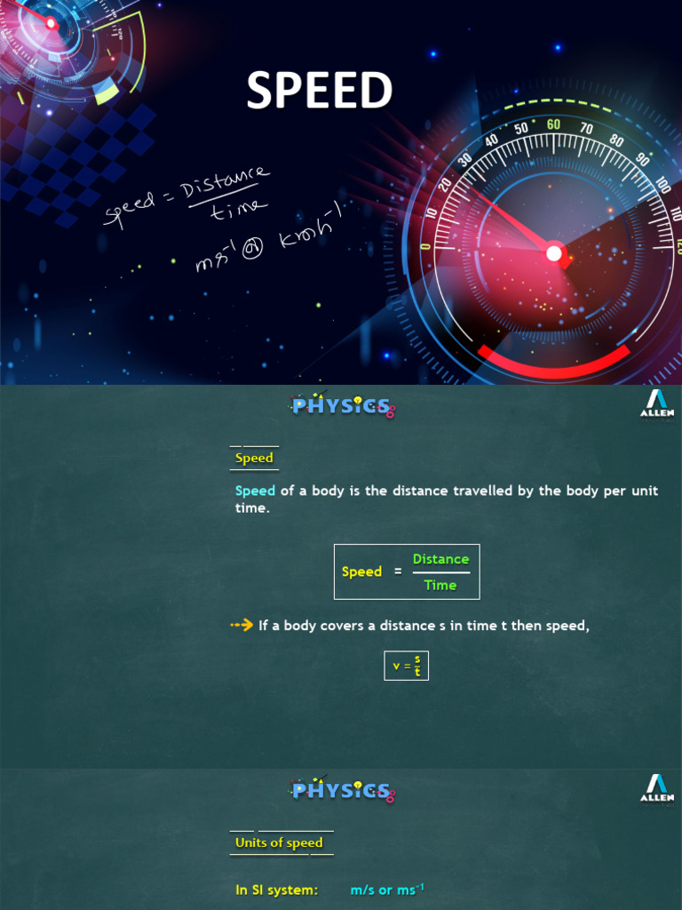 Understanding Speed: Types and Calculations | PDF | Speed | Physical ...