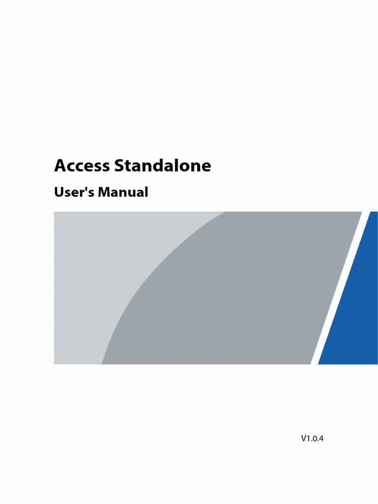 Access Standalone User S Manual V1.0.4 | PDF | Computer Network | Power ...