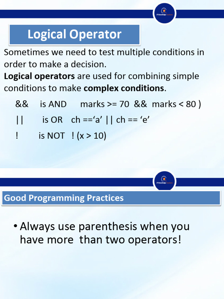 Logical Operators | PDF