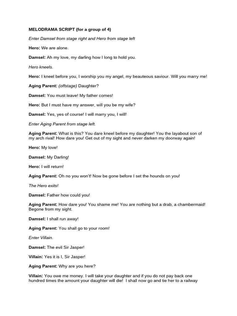 Melodrama Script For 4 | PDF