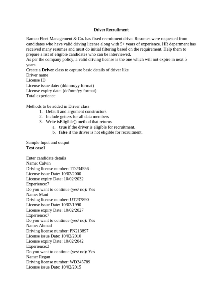 Q006 Driver Recruitment | PDF