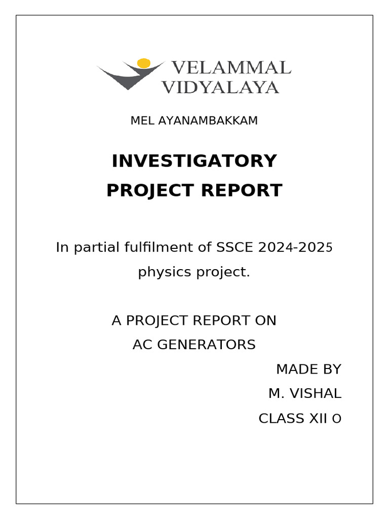 Phy Project Class 12 M | PDF | Electromagnetic Induction | Electric Generator