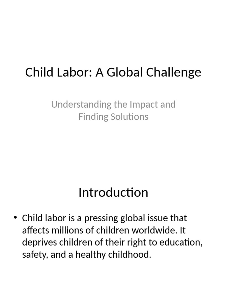 Child Labor Presentation | PDF
