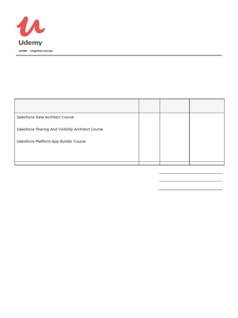 Professional Course Invoice PDF Final | PDF