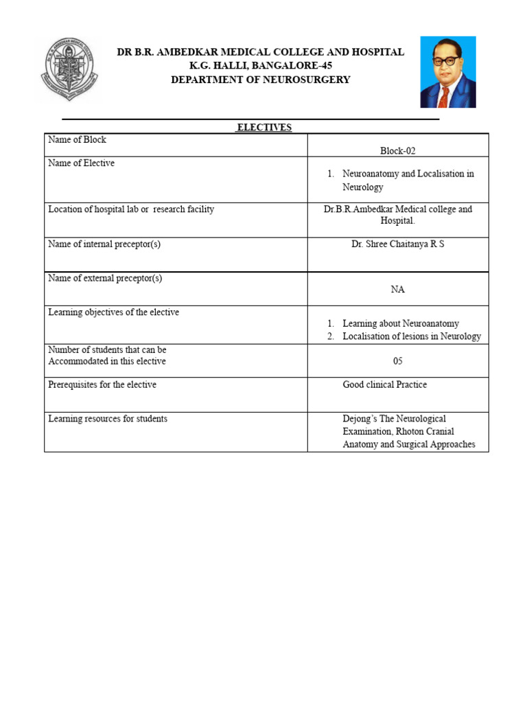 Neurosurgery Elective | PDF