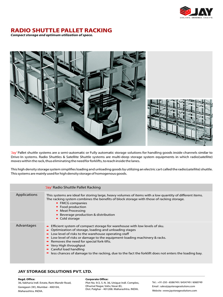 Radio Shuttle Pallet Racking Solutions | PDF | Warehouse | Pallet