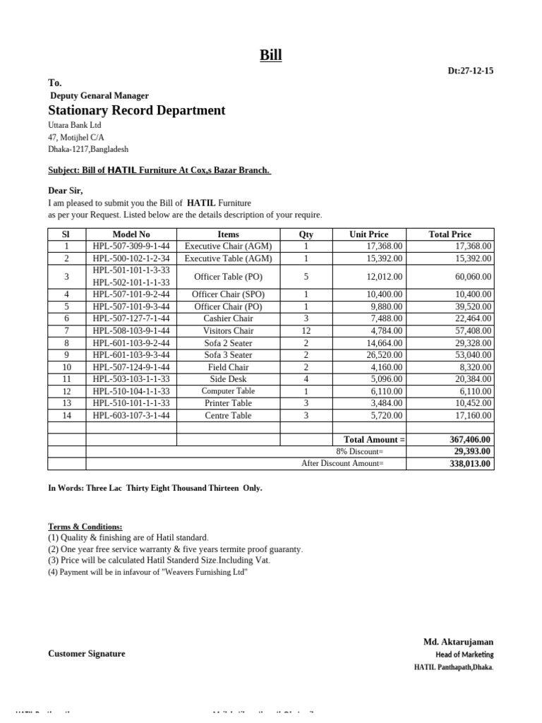 Uttara Bank cox Bill | PDF | Consumer Goods | Home