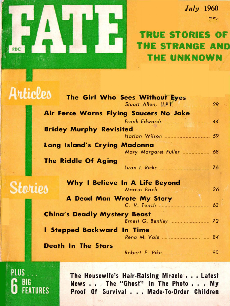 Fate - July 1960 | PDF | Psychology