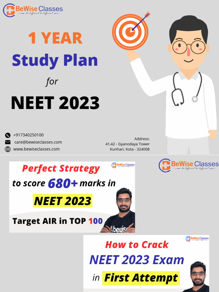 1 Year Study Plan For NEET 2023 Preparation | PDF | Chemistry | Physical Sciences