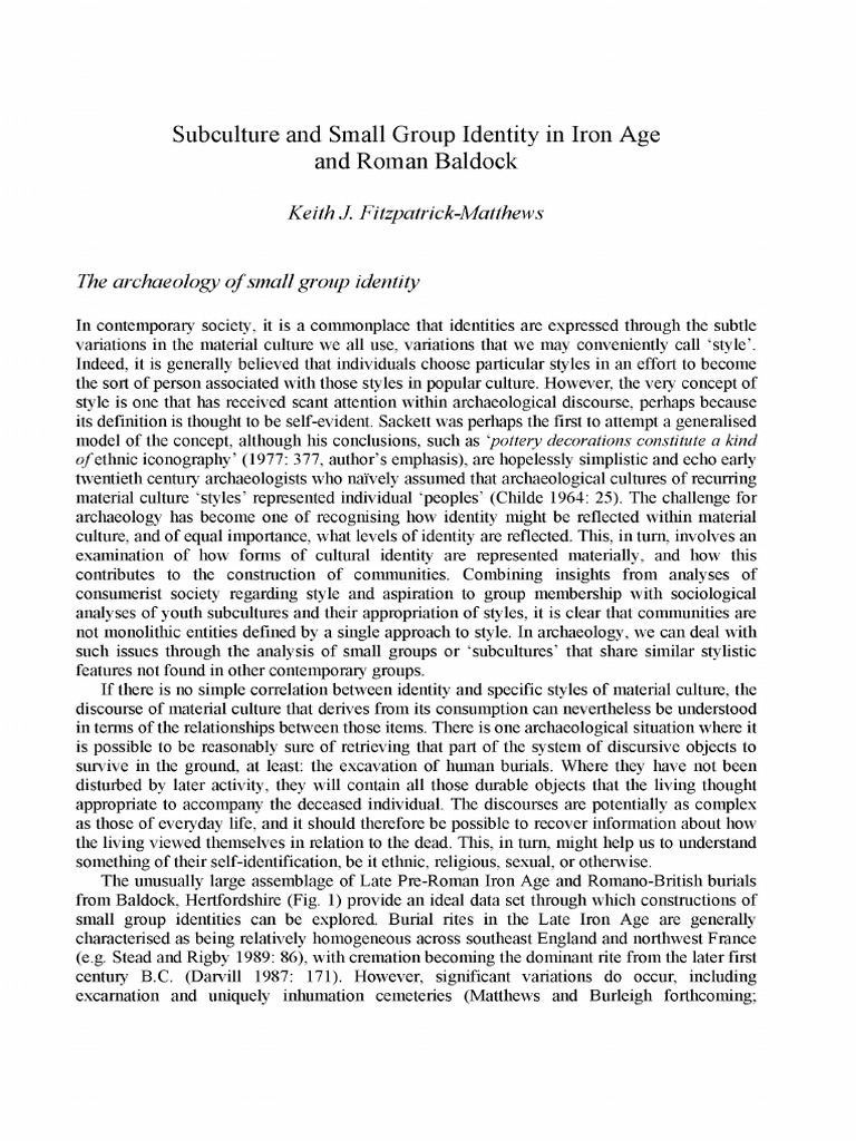 Fitzpatrick-Matthews K.J. - Subculture and Small Group Identity in Iron ...