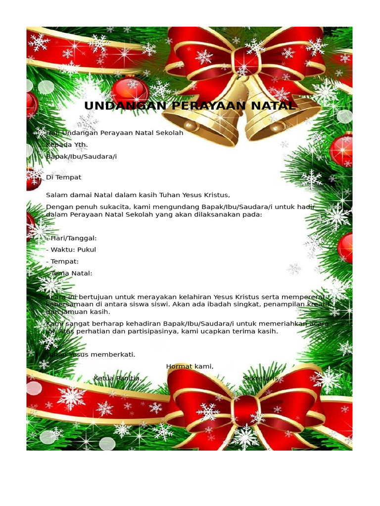 UNDANGAN PERAYAAN NATAL | PDF