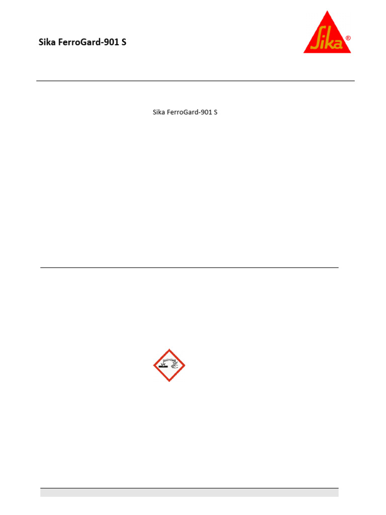 Sika FerroGard-901 S Safety Data Sheet | PDF | Occupational Safety And Health | Safety