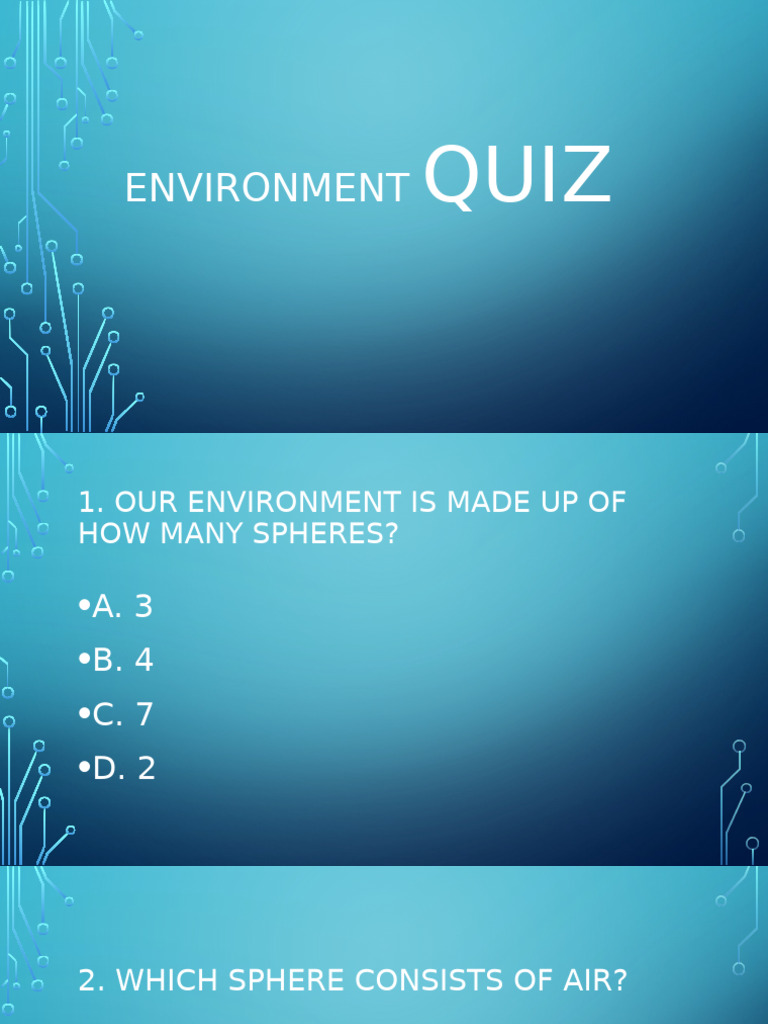 Environment Quiz: Test Your Knowledge | PDF