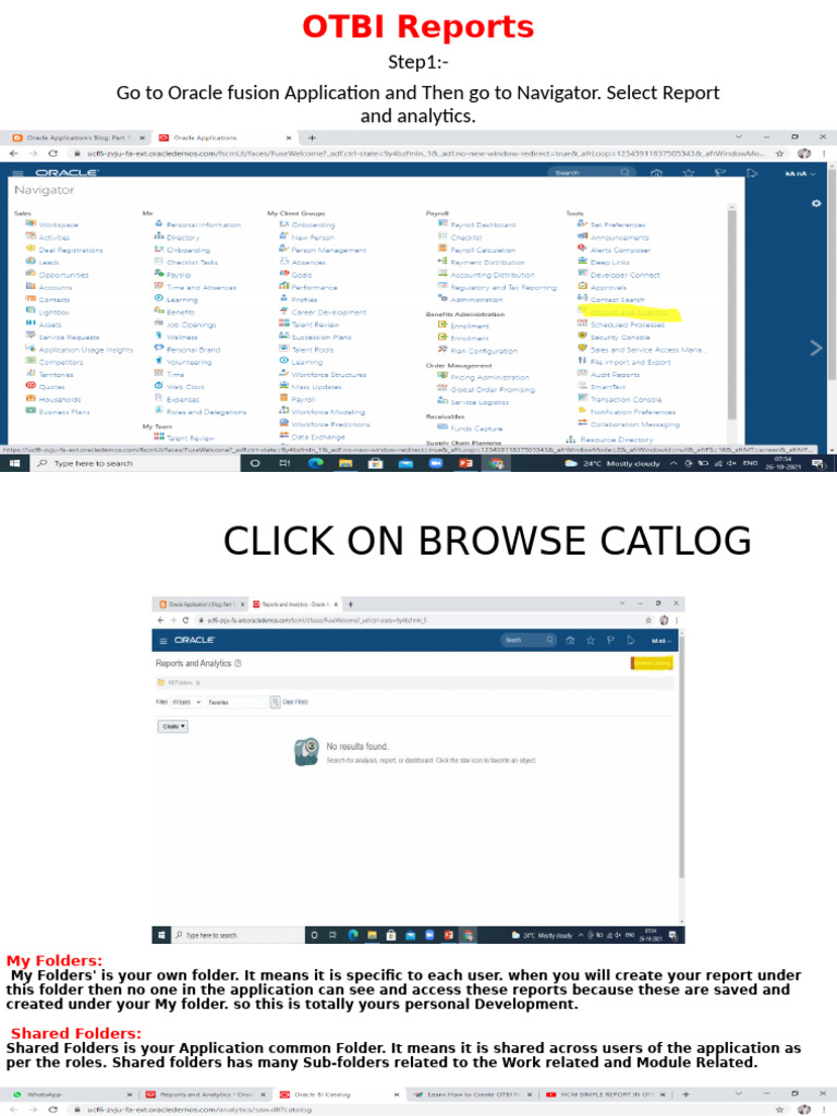 Creating OTBI Reports in Oracle Fusion | PDF