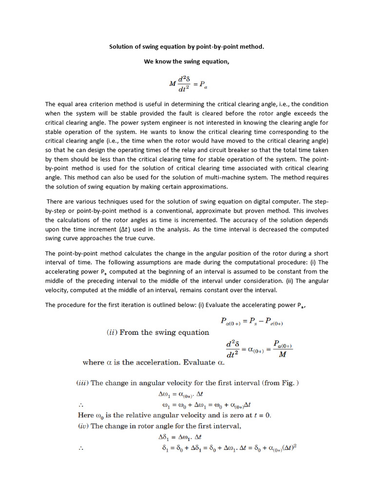 CTPS-M-5- Solution of swing equation (1) | PDF | Angle | Electrical ...