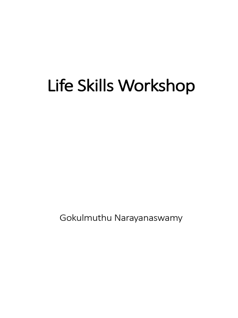 Life Skills Workshop Guide | PDF | Thought | Goal