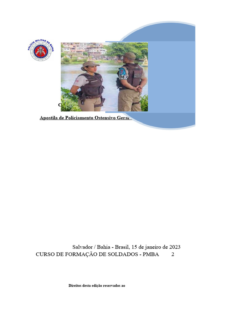 Apostila de Policiamento Ostensivo POG | PDF | Brasil | Polícia