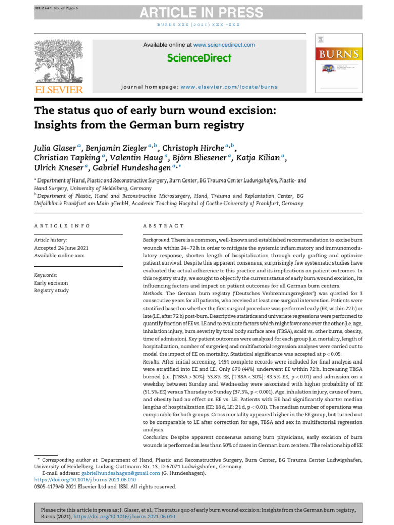 Early vs. Late 2 | PDF | Surgery | Burn