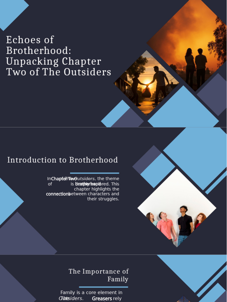 Slidesgo Echoes of Brotherhood Unpacking Chapter Two of The Outsiders 20241127163031eri3 | PDF