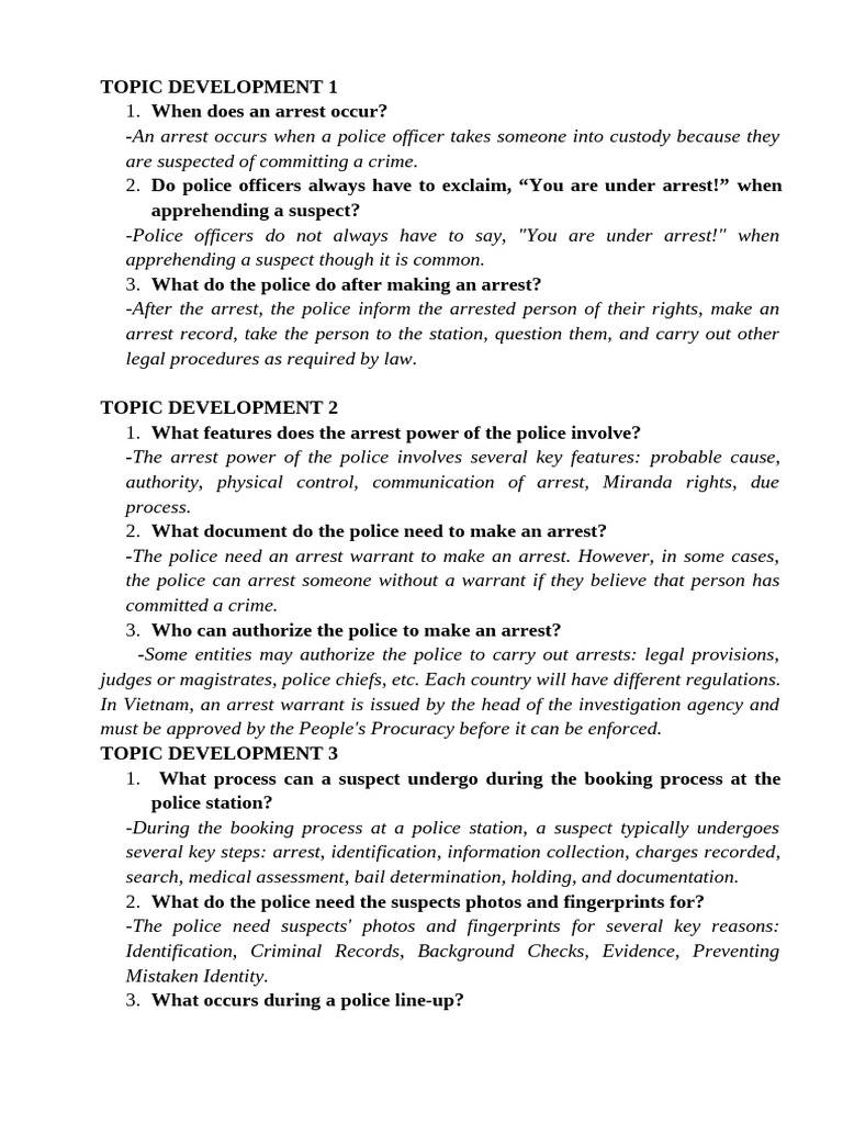 Speaking | PDF | Arrest | Police