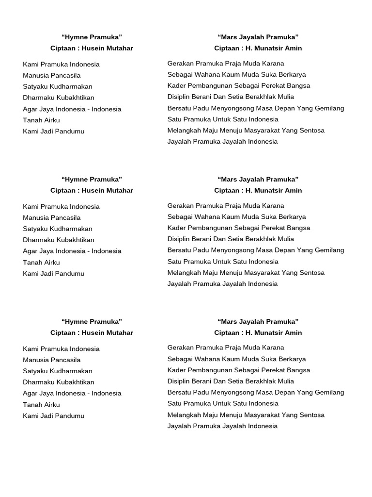 Hymne Pramuka | PDF