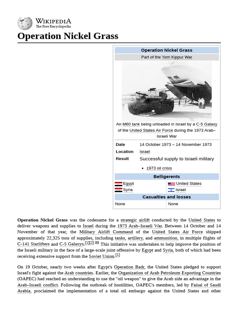 Operation Nickel Grass | PDF