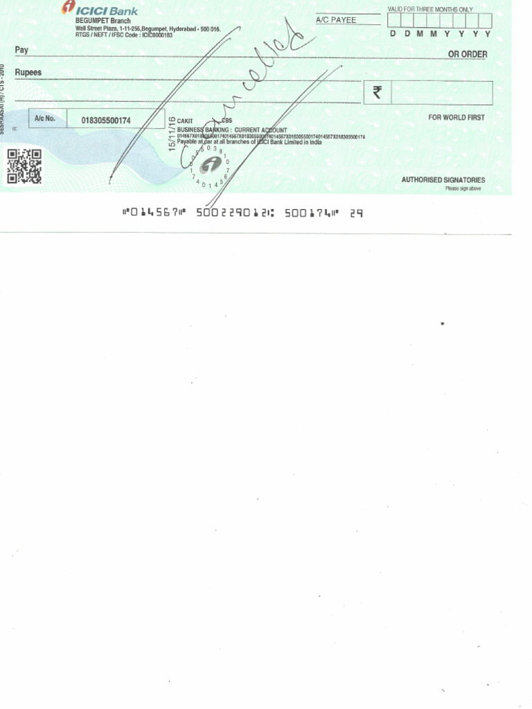 Icici Check | PDF