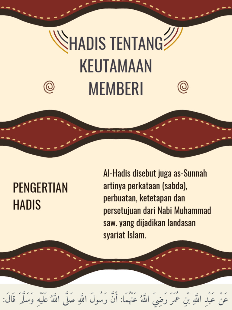 Materi PAI Hadis Tentang Keutamaan Memberi | PDF