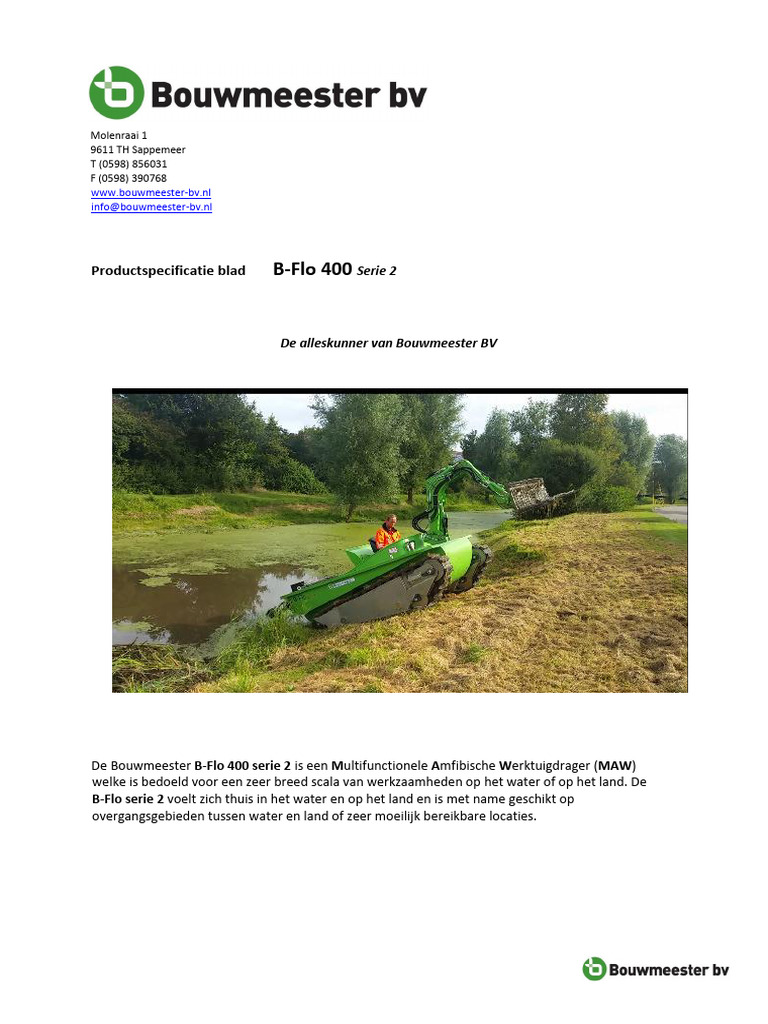 B Flo 400 Serie 2 Specificatieblad DEF. | PDF