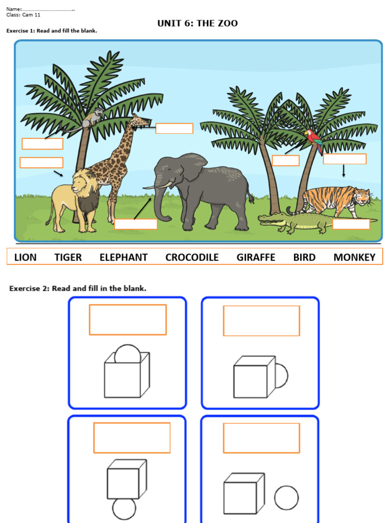 T S 676 Wild Animal Preposition Scene | PDF