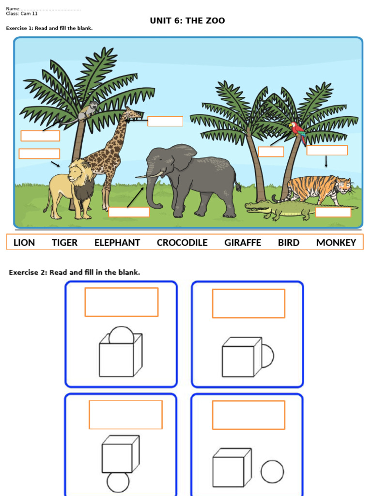 T S 676 Wild Animal Preposition Scene | PDF