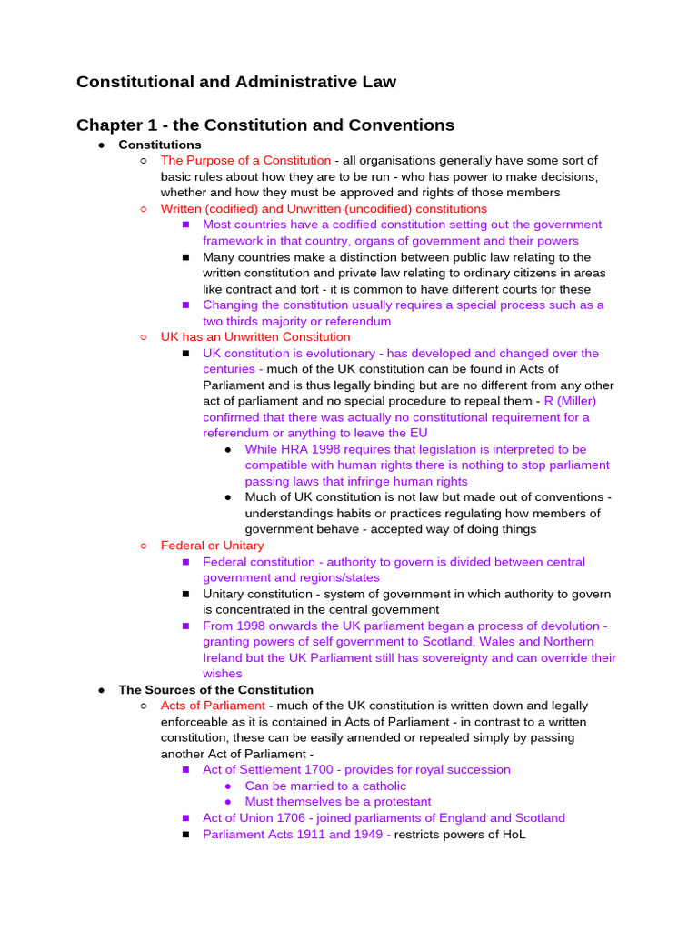 Constitutional and Administrative Law | PDF | Bill (Law) | Parliament ...